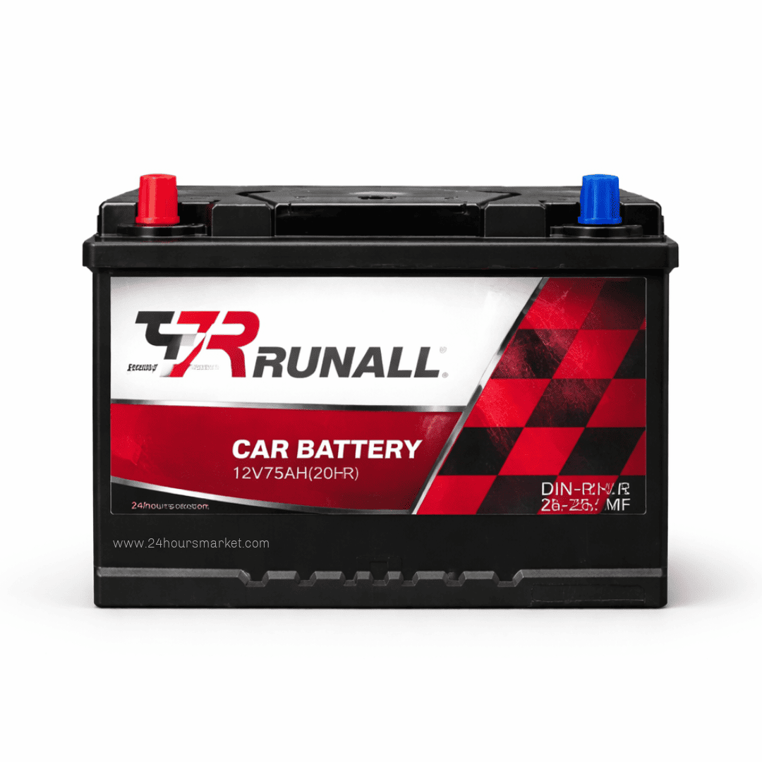 Runall Car Battery 75Ah | Reliable Auto Battery at 24 Hours Market • 24 ...